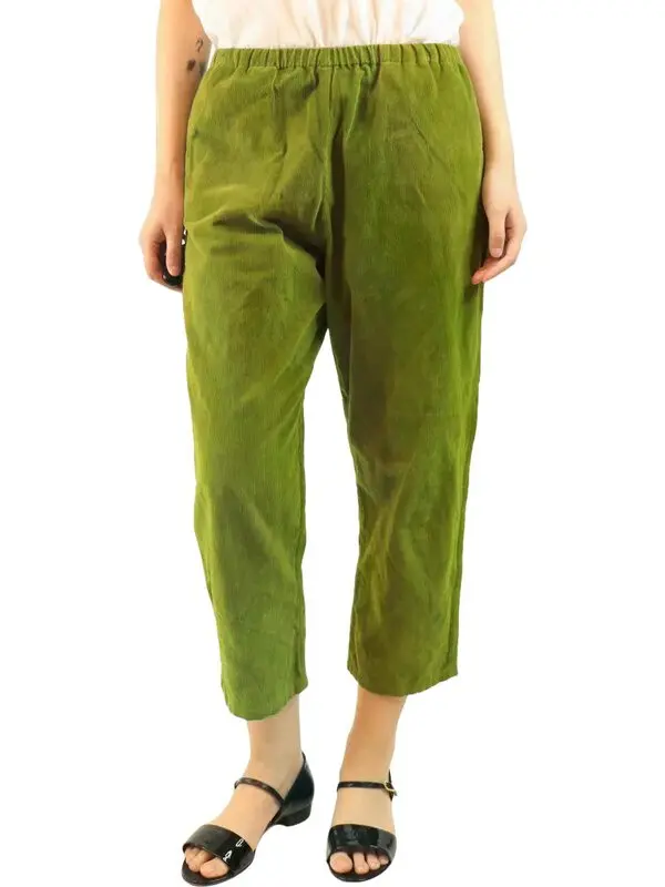 Apuntob Elasticated Corduroy Trousers - Green