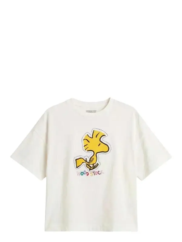 Chinti & Parker Woodstock Embroidered Crewneck T-shirt - White