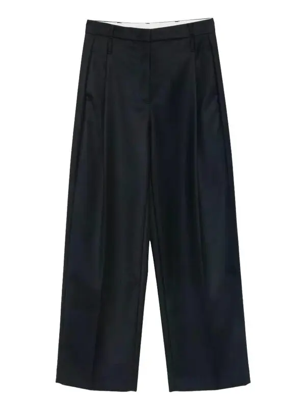TELA Pleated Wide-leg Trousers - Black