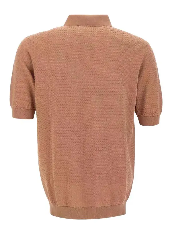 FILIPPO DE LAURENTIIS Micro-braided Polo Shirt - Brown
