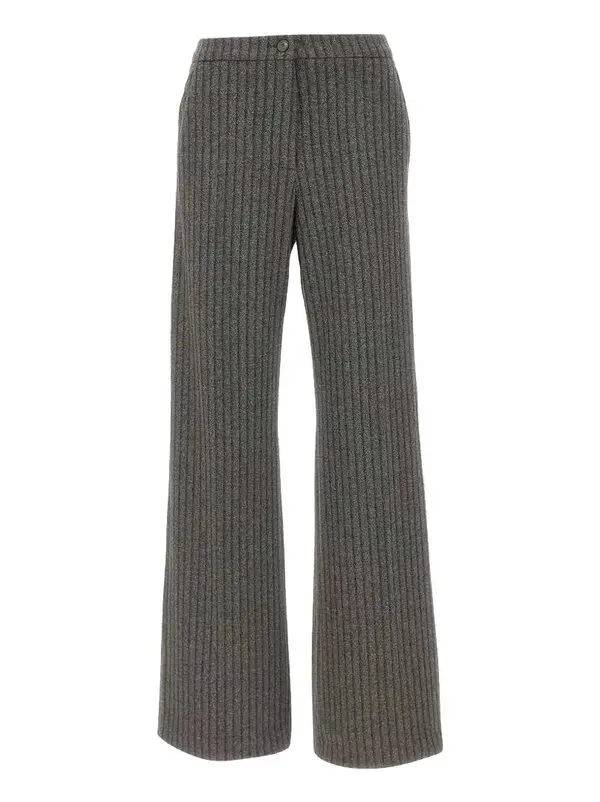 ELENA MIRÒ Striped Palazzo Pants - Grey