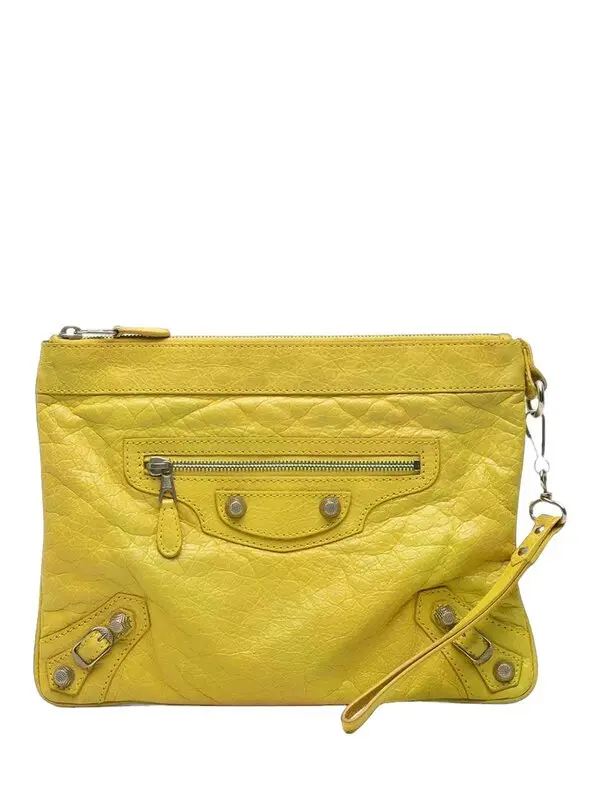 Balenciaga 2013 Lambskin Motocross Giant 12 Clutch Bag - Yellow
