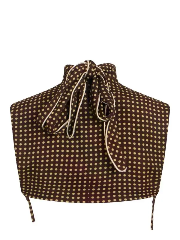 Philosophy Di Lorenzo Serafini Polka Dot High Neck Cropped Top - Brown