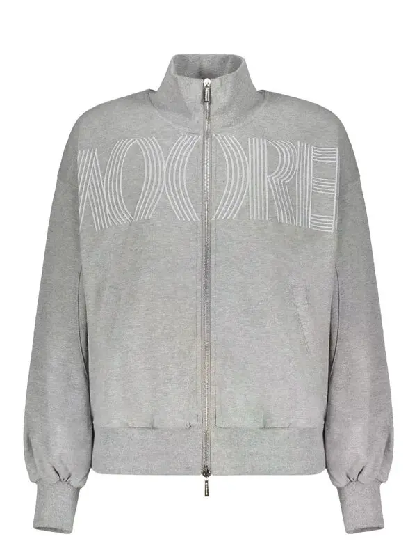 MOORER High-neck Zip-up Sweater - Grey