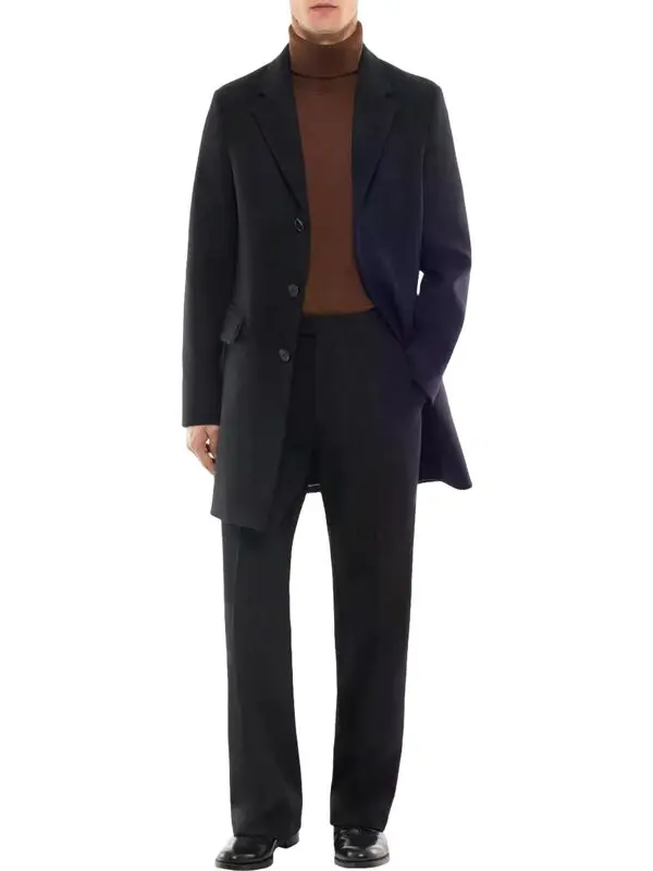 FURSAC Button-fastening Overcoat - Black
