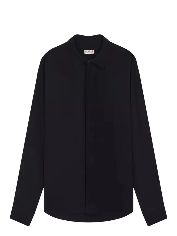 FURSAC Concealed-placket Straight-fit Shirt - Black