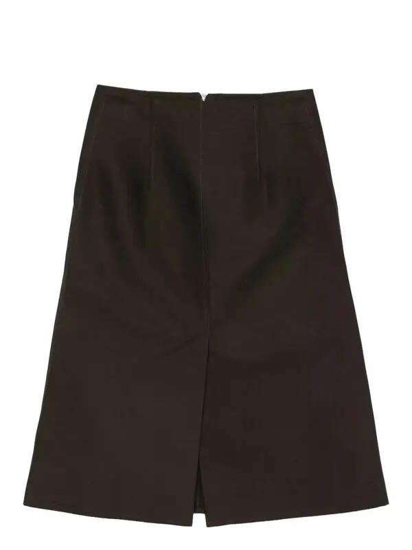 Studio Nicholson Darc Front-zip A-line Midi Skirt - Brown