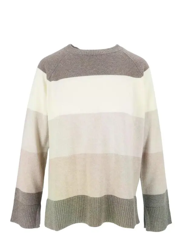 KANGRA Long Sleeve Striped Sweater - Neutrals