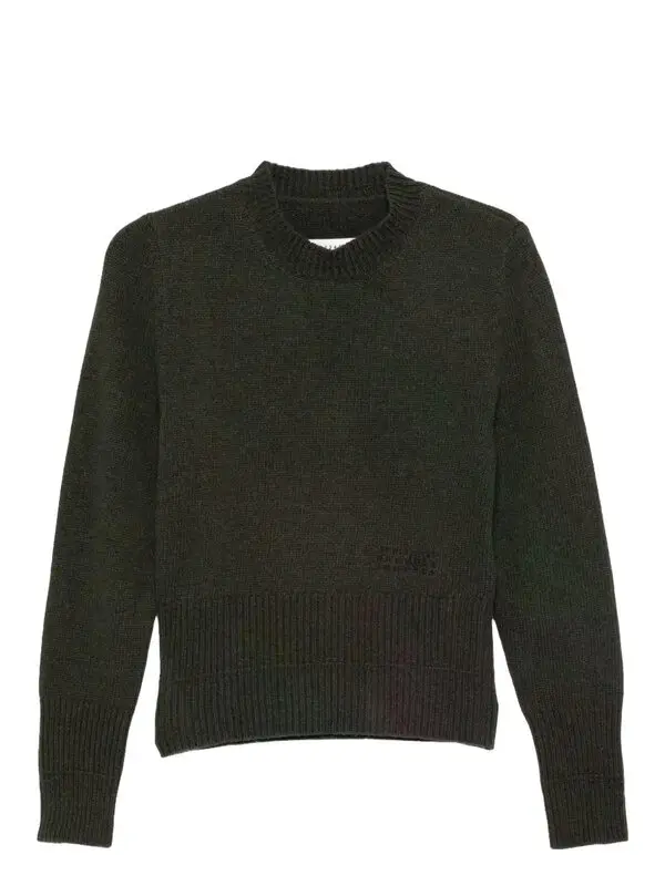 MAISON MARGIELA Numeric Signature Ribbed-trim Sweater - Green