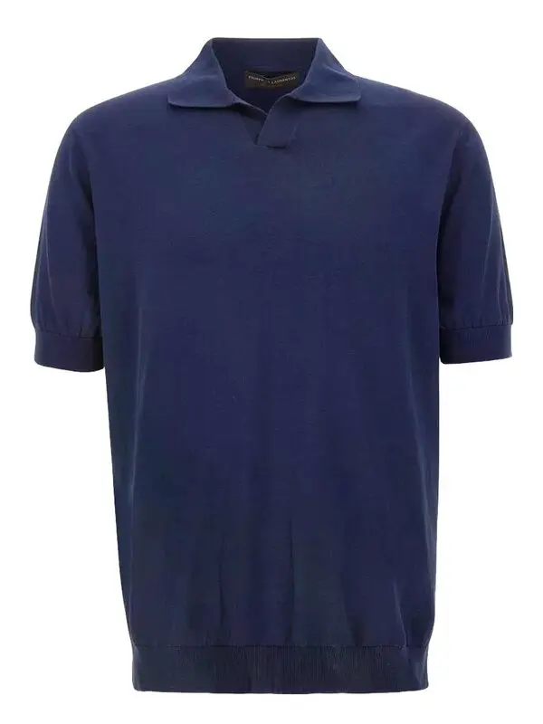 FILIPPO DE LAURENTIIS Buttonless V-opening T-shirt - Blue