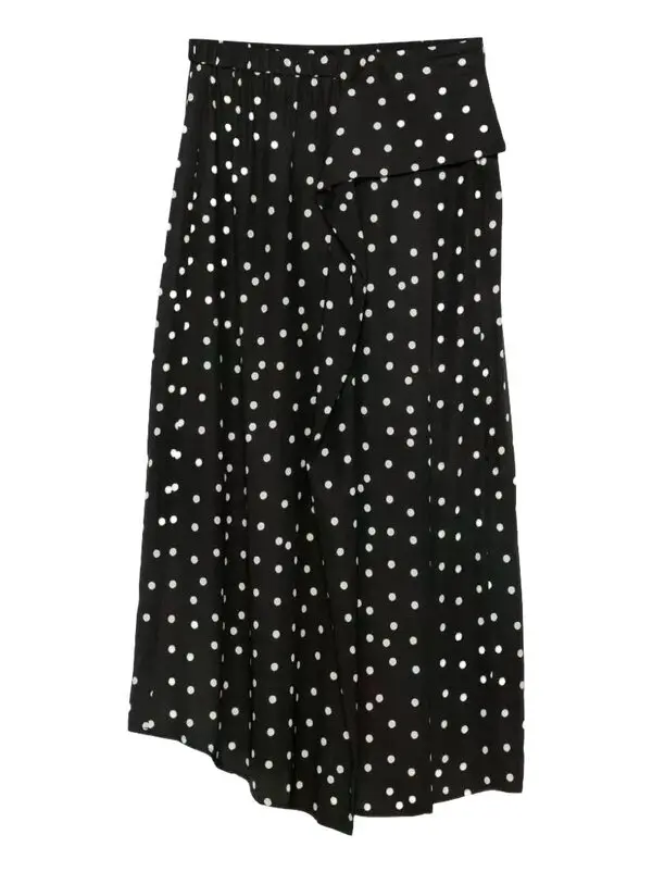 Christian Wijnants Sedona Polka Dot Ruffle Midi Skirt - Black