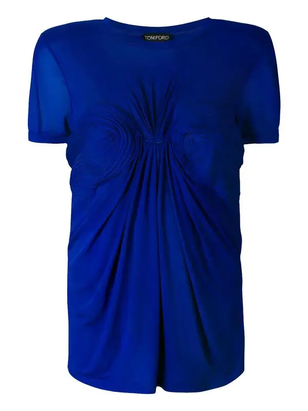 TOM FORD Gathered Detail Blouse - Blue
