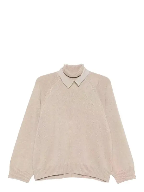 Brunello Cucinelli High-neck Raglan-sleeve Sweater - Neutrals