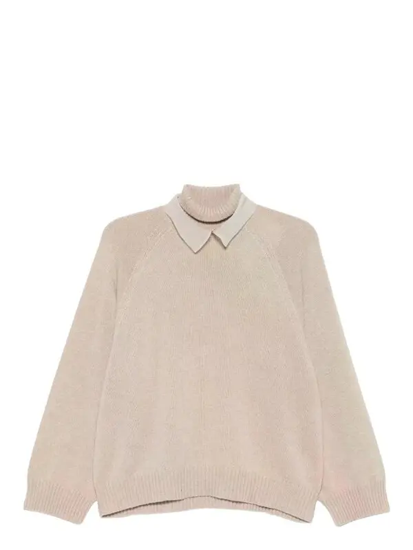 Brunello Cucinelli High-neck Raglan-sleeve Sweater - Neutrals