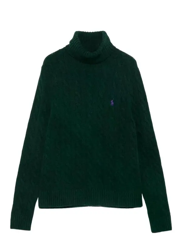 Polo Ralph Lauren Cable Knit Roll Neck Sweater - Green