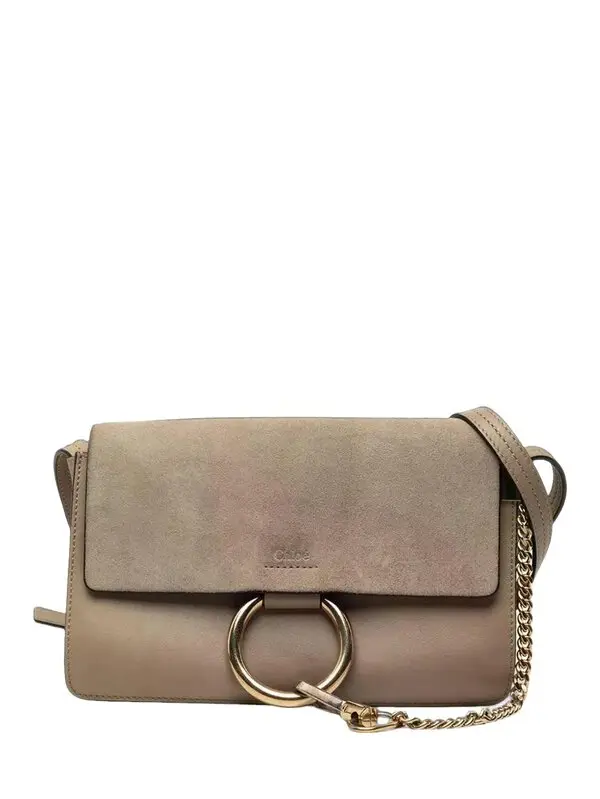 Chloé Faye Suede And Calfskin Crossbody Bag - Brown