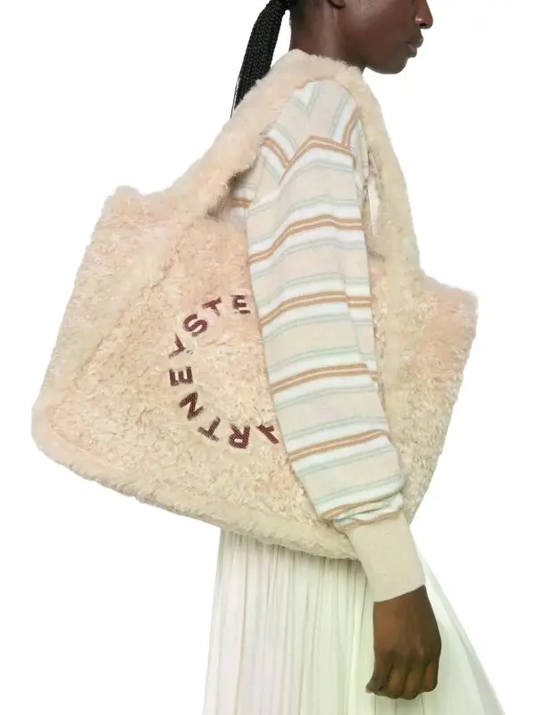 Stella McCartney Faux-shearling Tote Bag - Neutrals