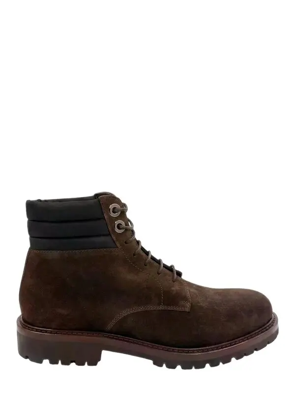 MOORER Lace-up Suede Boots - Brown