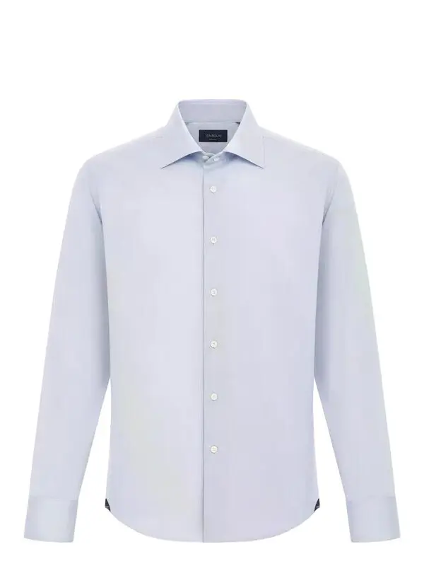 TOMBOLINI Spread-collar Long-sleeve Shirt - Blue