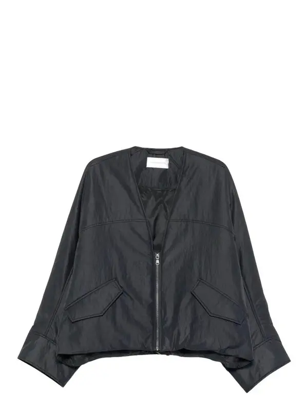 Christian Wijnants Jelana Zip-up Collarless Jacket - Blue