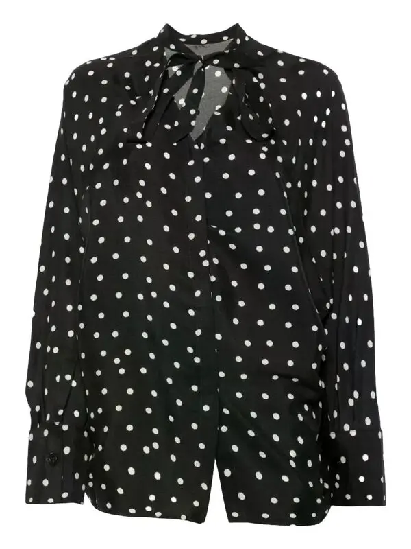 Christian Wijnants Polka-dot Tie Neck Blouse - Black