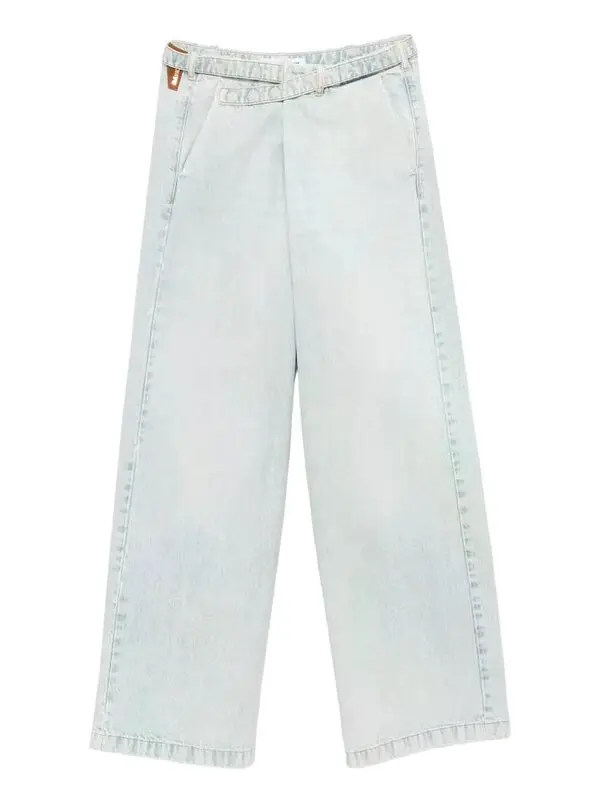 DARKPARK Crossover-waist Wide-leg Jeans - Blue