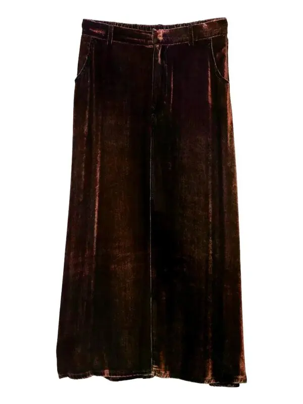 PIERRE-LOUIS MASCIA Velvet Effect Maxi Skirt - Brown