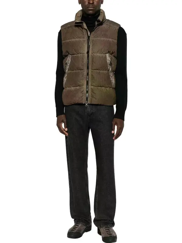 C.P. COMPANY Eco-chrome R Hooded Gilet - Brown
