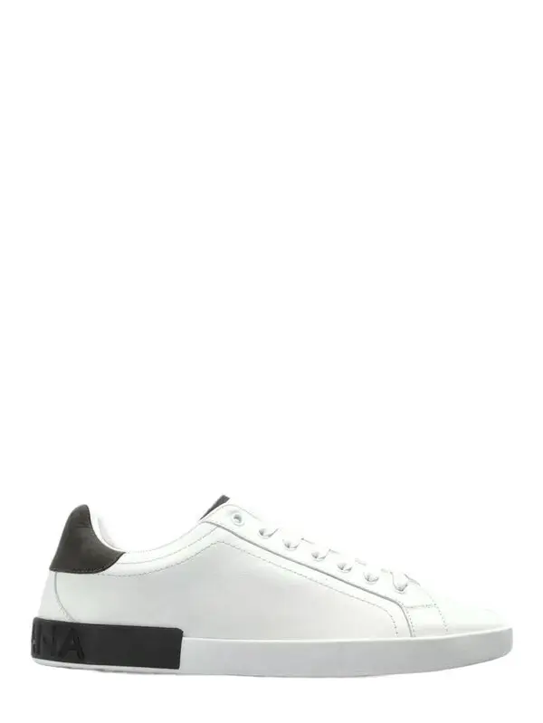 Dolce & Gabbana Contrast Heel Embossed Logo Sneakers - White