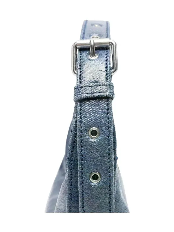 Alexander Wang Crinkled-effect Logo-debossed Shoulder Bag - Blue
