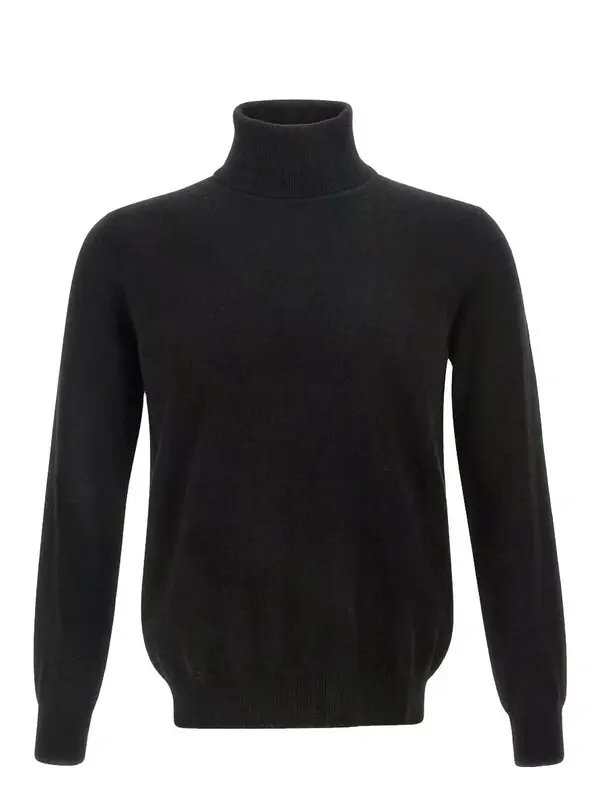 KANGRA Knitted Turtleneck Sweater - Black