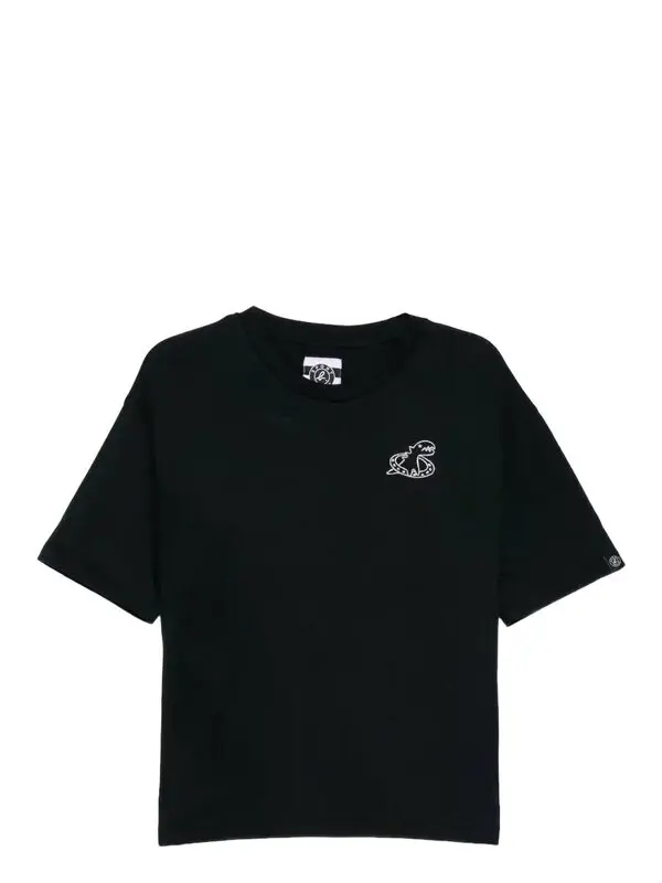 AGNES B. Logo Embroidered Crewneck T-shirt - Blue
