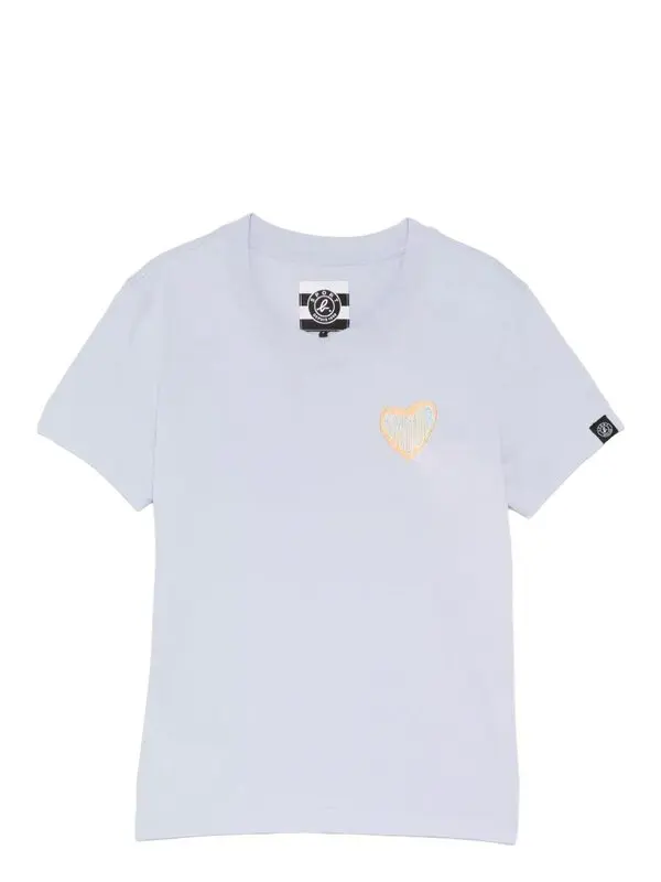 AGNES B. Logo Embroidered T-shirt - Blue