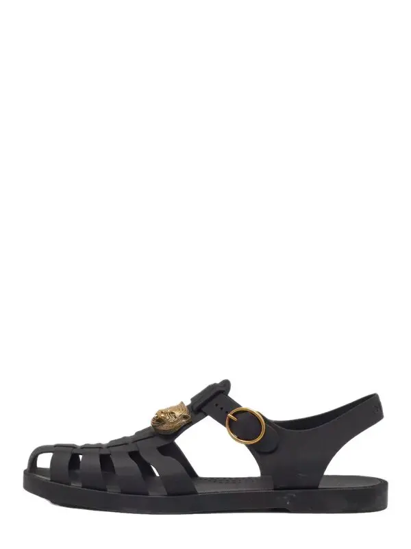 Gucci Double G Jelly Sandals - Black
