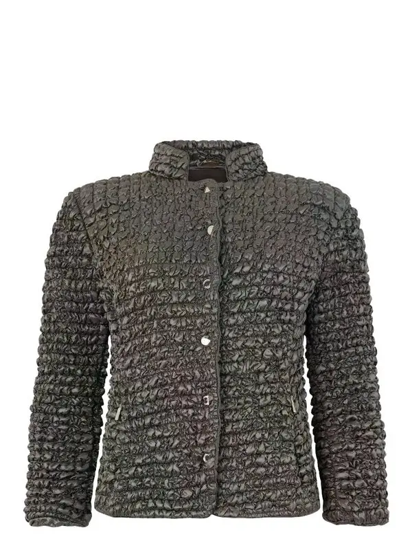 MOORER Ruched Mock-neck Jacket - Green