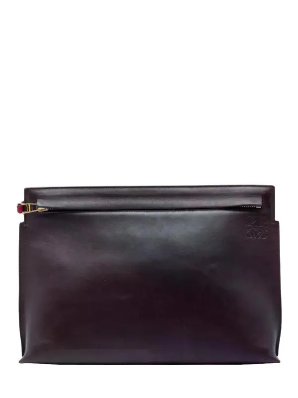 Loewe Leather Pouch Clutch Bag - Red