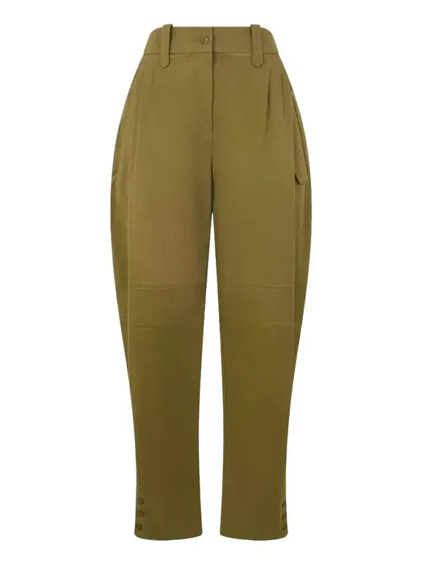 Alberta Ferretti Pleated Tapered Leg Trousers - Green