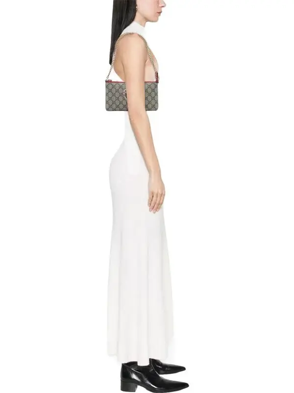 Gucci Gg Supreme Embroidered Heart Chain Pochette Shoulder Bag - Neutrals