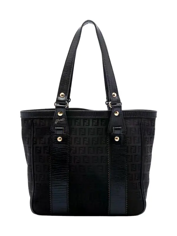 Fendi Zucchino Canvas Tote Bag - Black