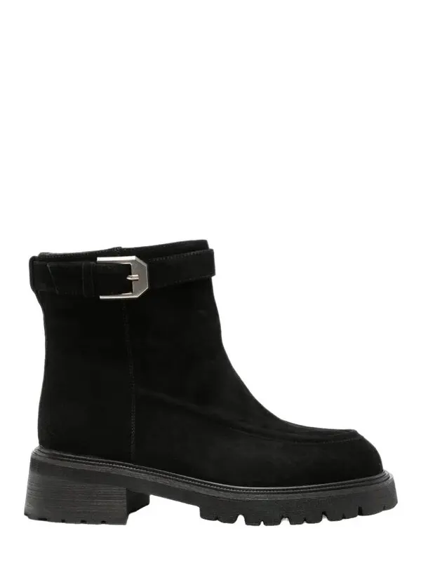 LINDA BAUMANN Buckle-detail Ankle Boots - Black