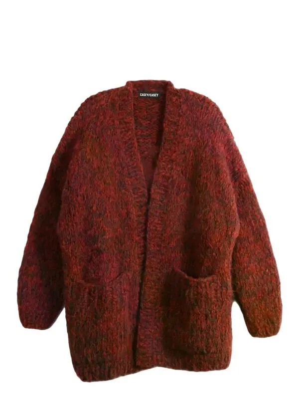 CASEY CASEY Brushed-knit Patch-pocket Cardigan - Brown