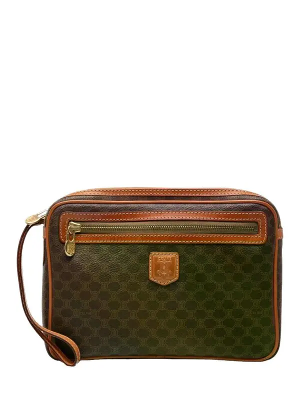 Celine Macadam Coated Canvas Clutch Bag - Brown
