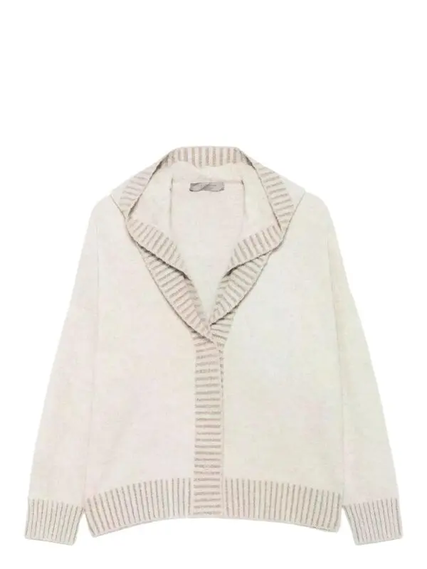 D.exterior Ribbed-trim Cardigan - Neutrals