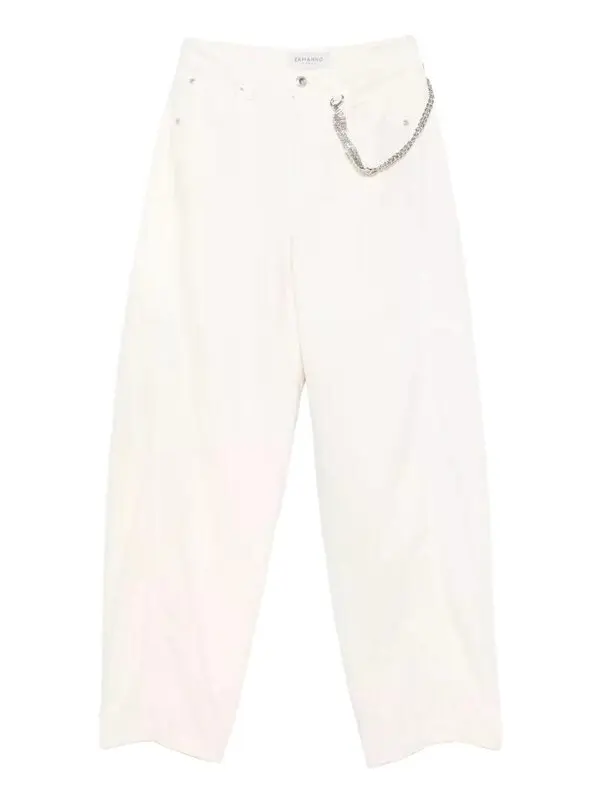ERMANNO FIRENZE Crystal-embellished Chain-link Trousers - White