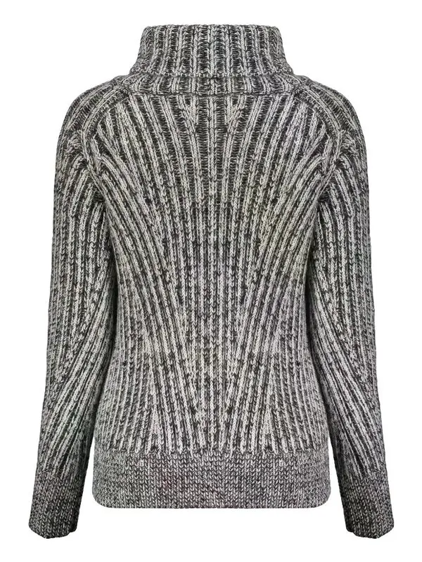 MOORER Ribbed-knit Roll-neck Sweater - Grey