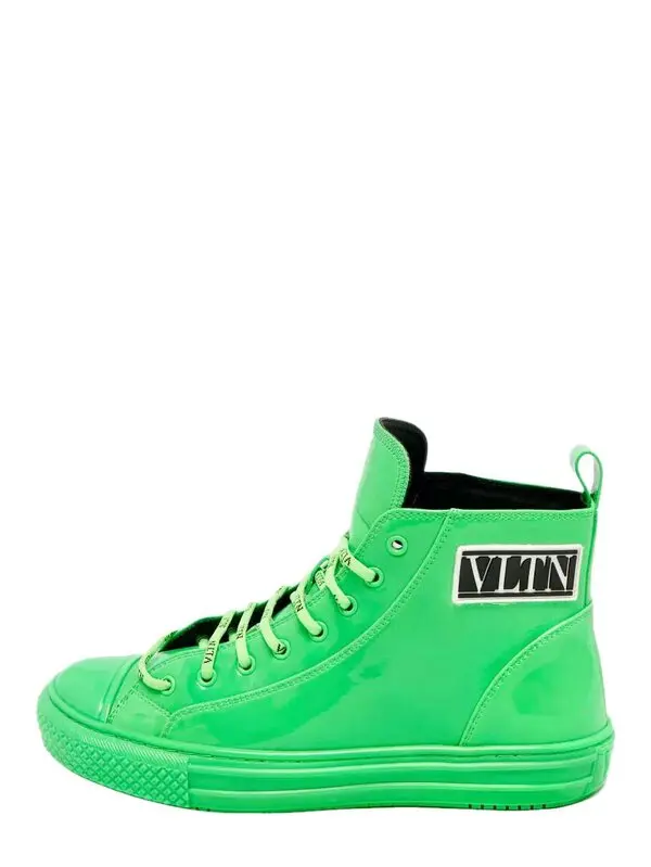 Valentino Garavani Calf Leather High-top Sneakers - Green