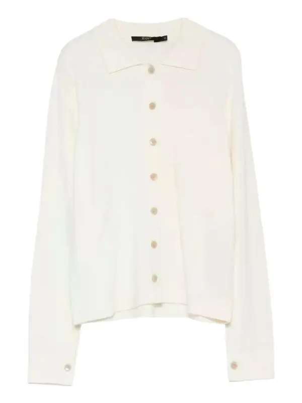 Seventy Cardigan With Spread Collar - Neutrals