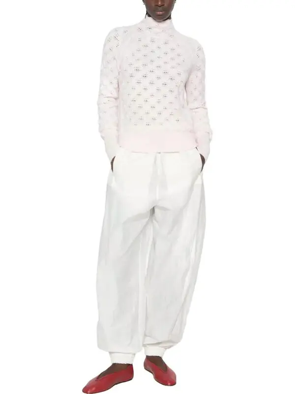 Ermanno Scervino Pointelle-knit High-neck Sweater - Pink
