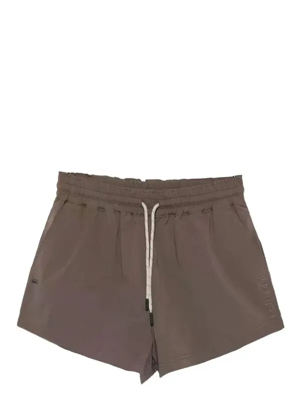 RETHINKIT STUDIOS Dark Drawstring Waist Shorts - Brown