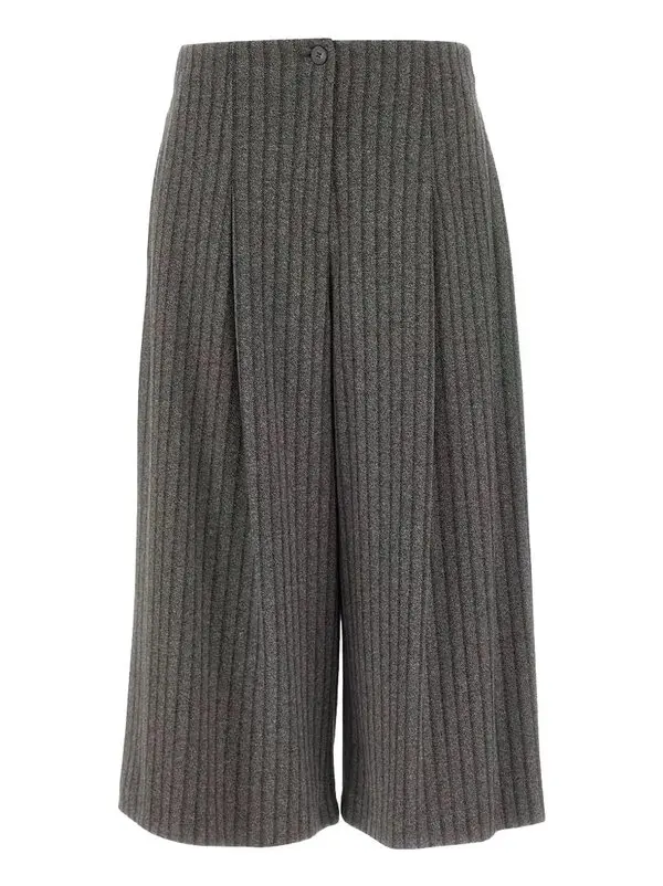 ELENA MIRÒ Knee-length Striped Shorts - Grey